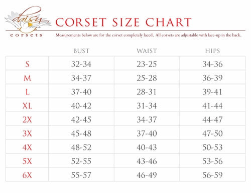 Corset Sizing Chart – LA Kiss.com